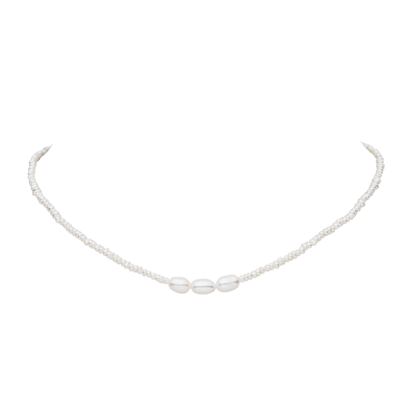 Silver freshwater pearl necklace store