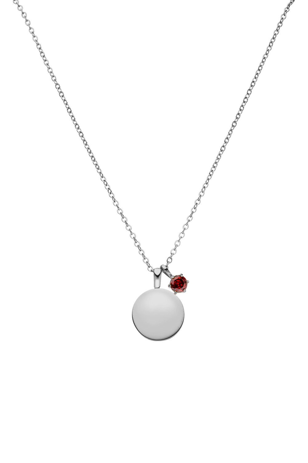 Birthstone January Necklace Silver