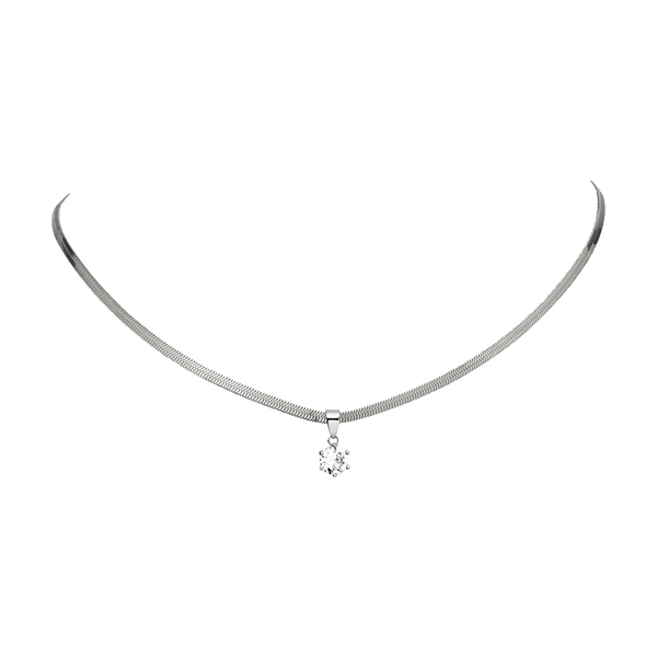 Brilliant Sleek Pendant Necklace Silver