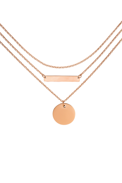Circle Plate Necklace Rose Gold
